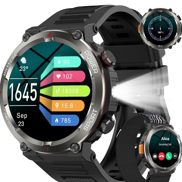 Wearables | Military Smart Watch For Men 10 Days Batteryled ...